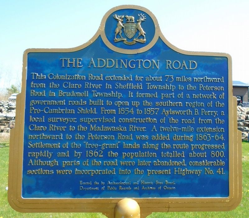 The Addington Road Historical Marker