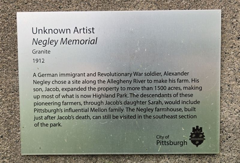 Negley Memorial Historical Marker