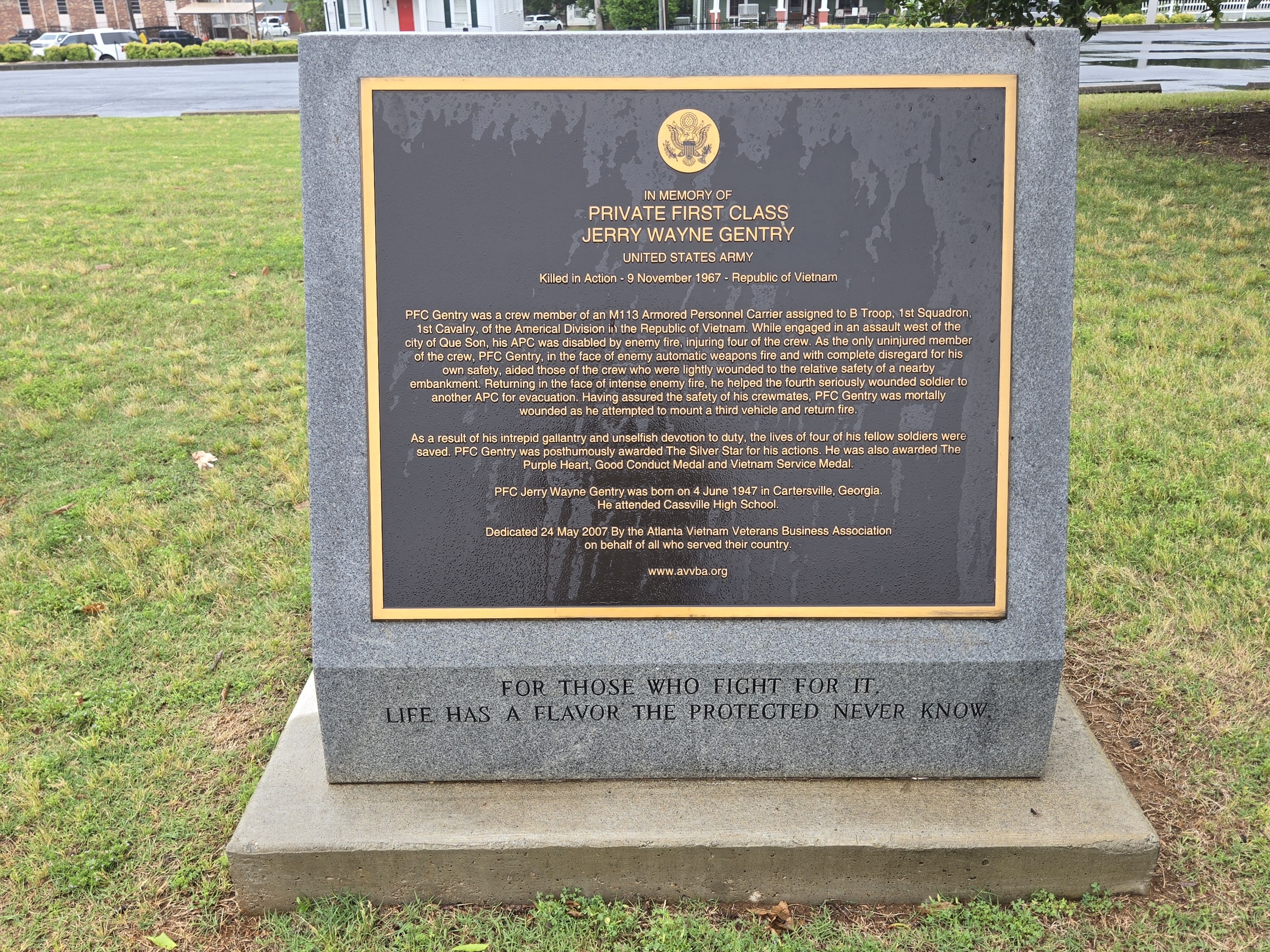 Photo: Private First Class Jerry Wayne Gentry Marker