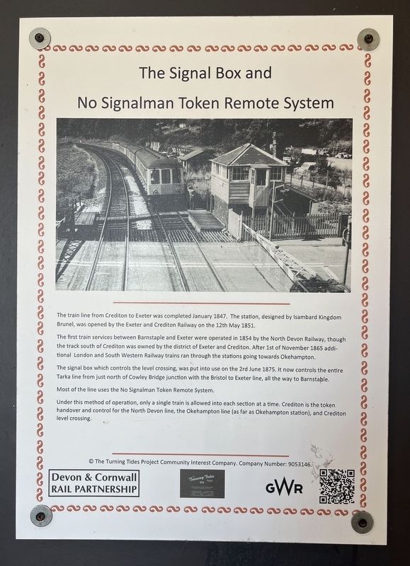 The Signal Box and No Signalman Token Remote System Historical Marker