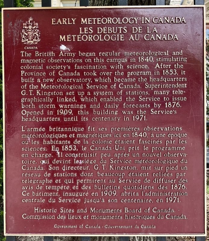 Early meteorology in Canada / Les débuts de la météorologie au Canada ...