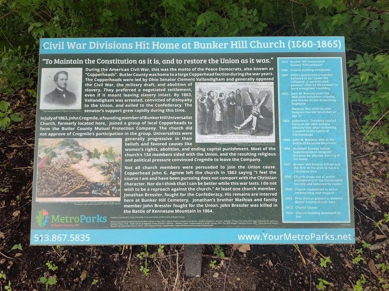 Civil War Divisions Hit Home at Bunker Hill Church (1860-1865 ...
