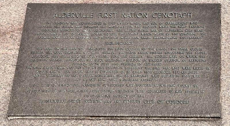 Alderville First Nation Cenotaph Historical Marker