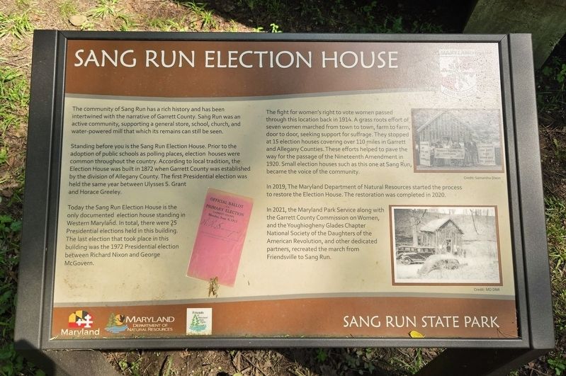 Sang Run Election House Historical Marker