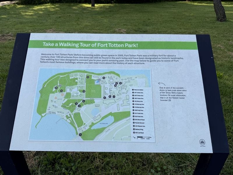 Take a Walking Tour of Fort Totten Park! Historical Marker