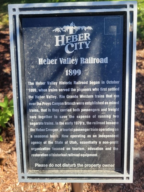 Heber Valley Railroad Historical Marker