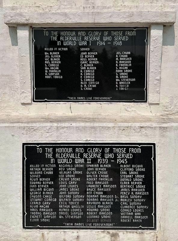Alderville First Nation Cenotaph Historical Marker