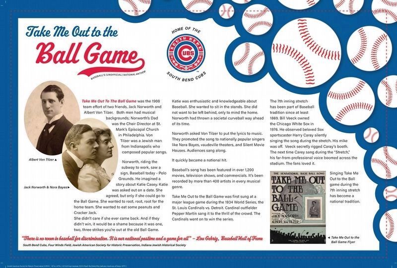 Take Me Out to the Ball Game Historical Marker