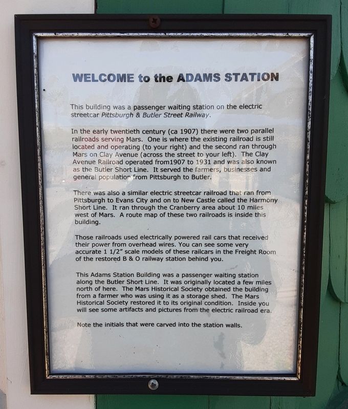 Welcome to Adams Station Historical Marker