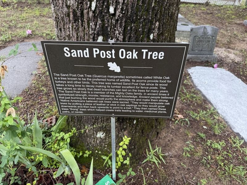 Sand Post Oak Tree Historical Marker