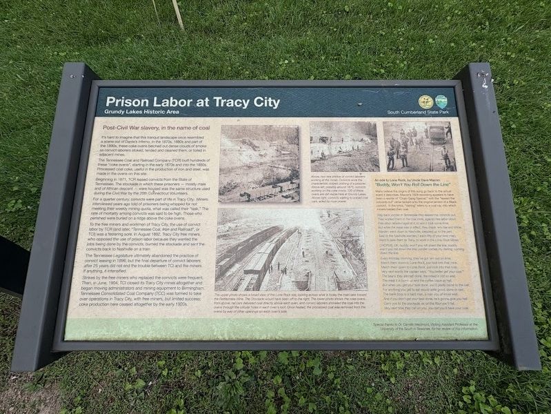 Prison Labor at Tracy City Historical Marker