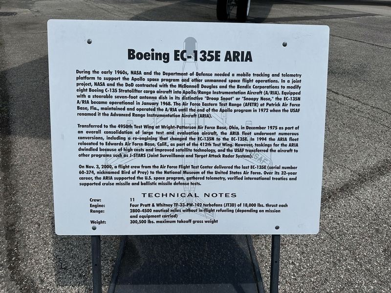 Boeing EC-135E ARIA Historical Marker