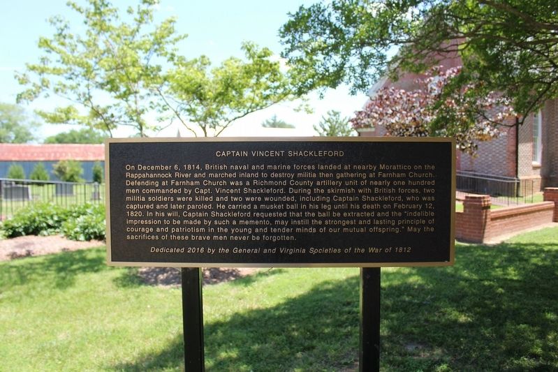 Captain Vincent Shackleford Historical Marker