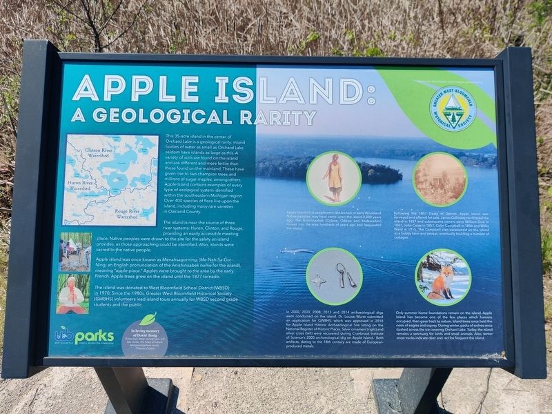 Apple Island: A Geological Rarity Historical Marker