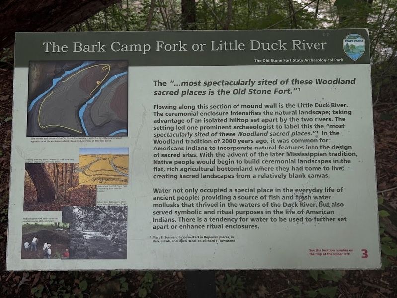 The Bark Camp Fork or Little Duck River Historical Marker