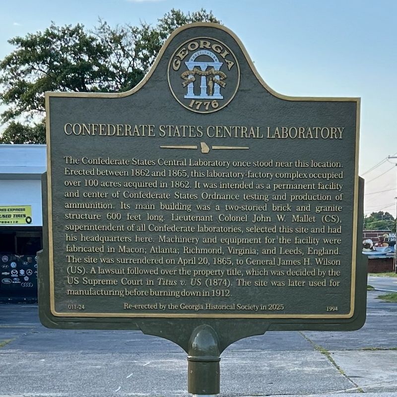 Confederate States Central Laboratory Historical Marker