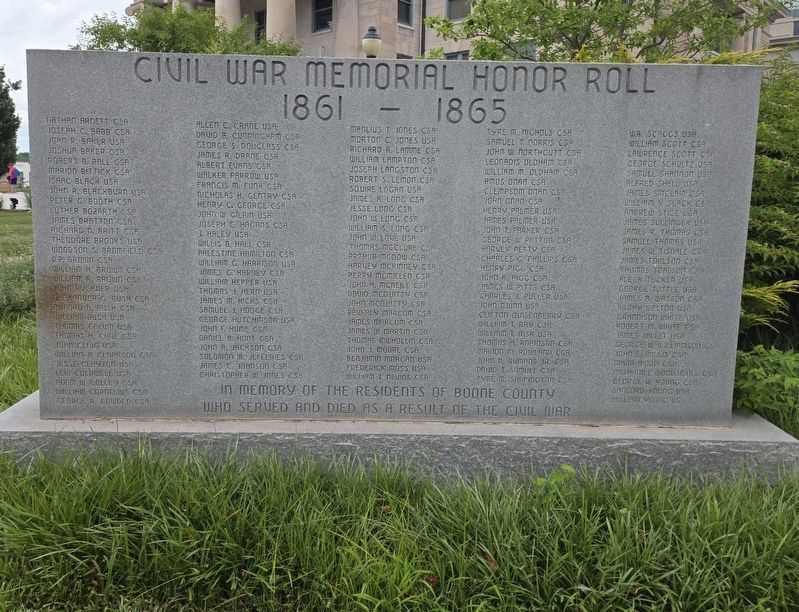 Civil War Memorial Honor Roll, a War Memorial