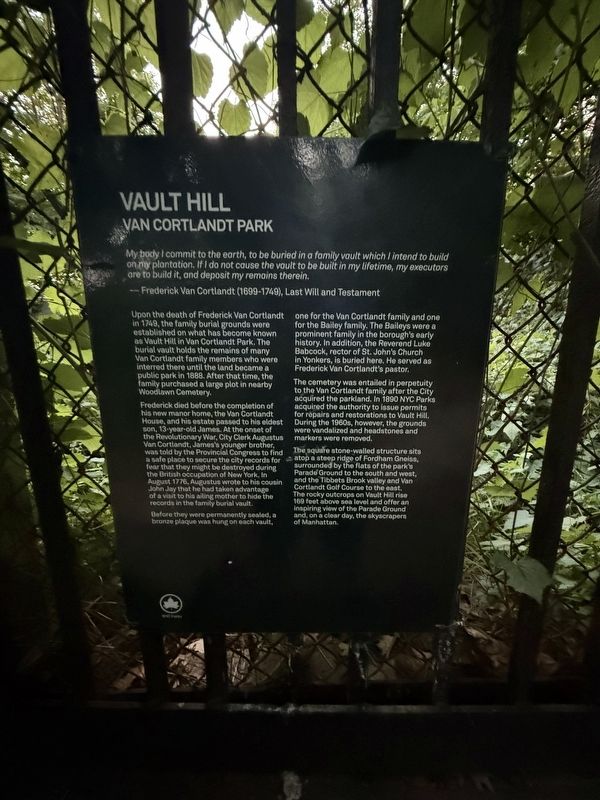 Vault Hill Historical Marker