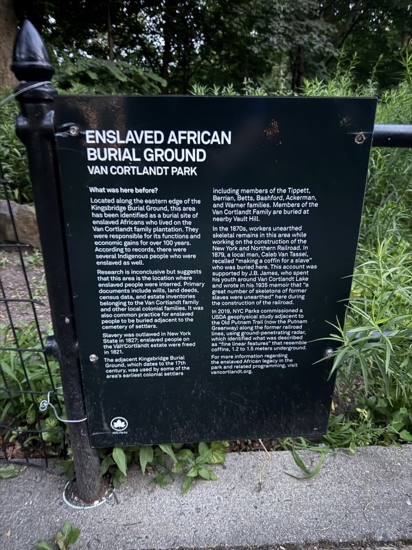 Enslaved African Burial Ground Historical Marker