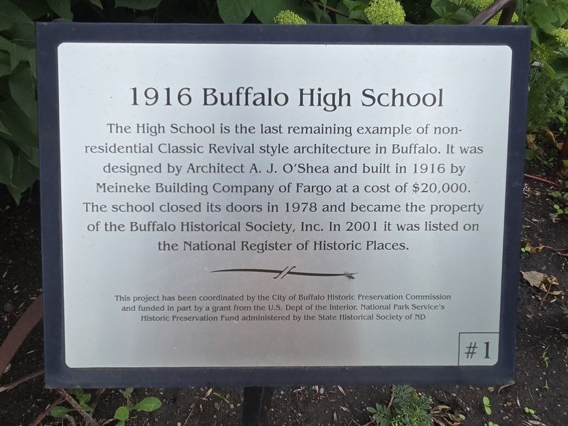 1916 Buffalo High School Historical Marker