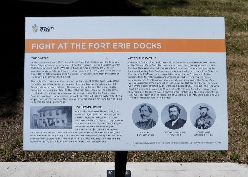 Fight at the Fort Erie Docks Historical Marker