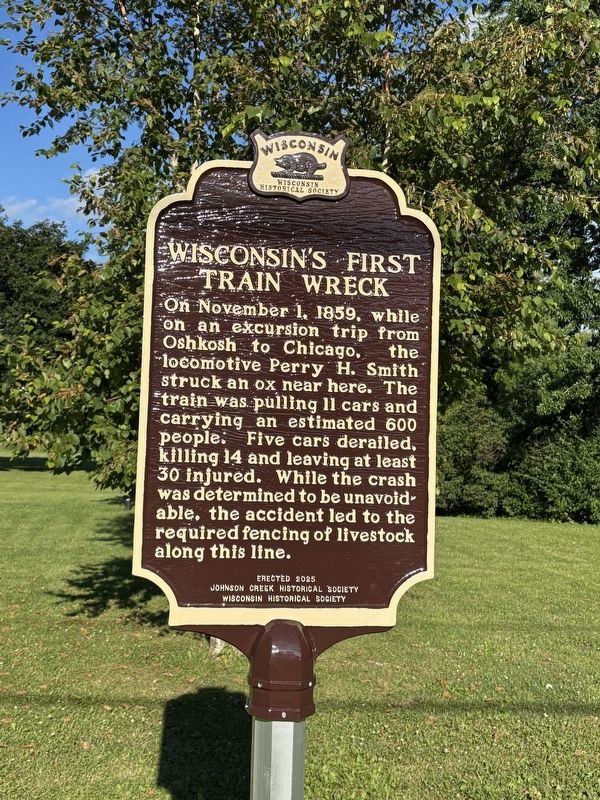 Wisconsin’s First Train Wreck Historical Marker