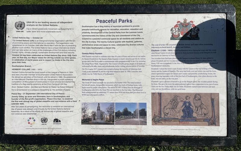 Peaceful Parks Historical Marker