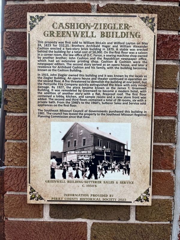 Cashion-Ziegler-Greenwell Building Historical Marker