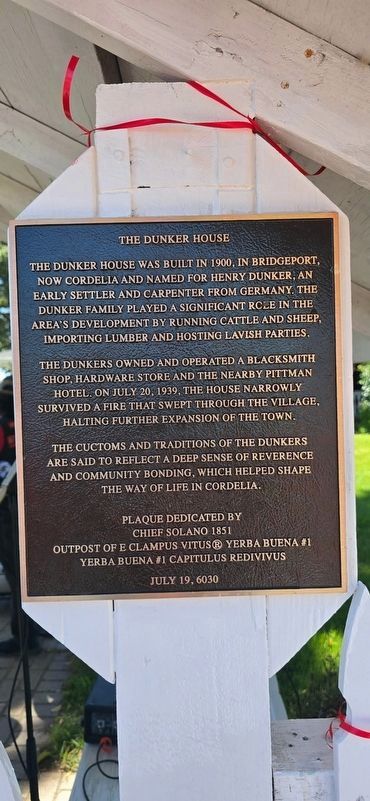 The Dunker House Historical Marker