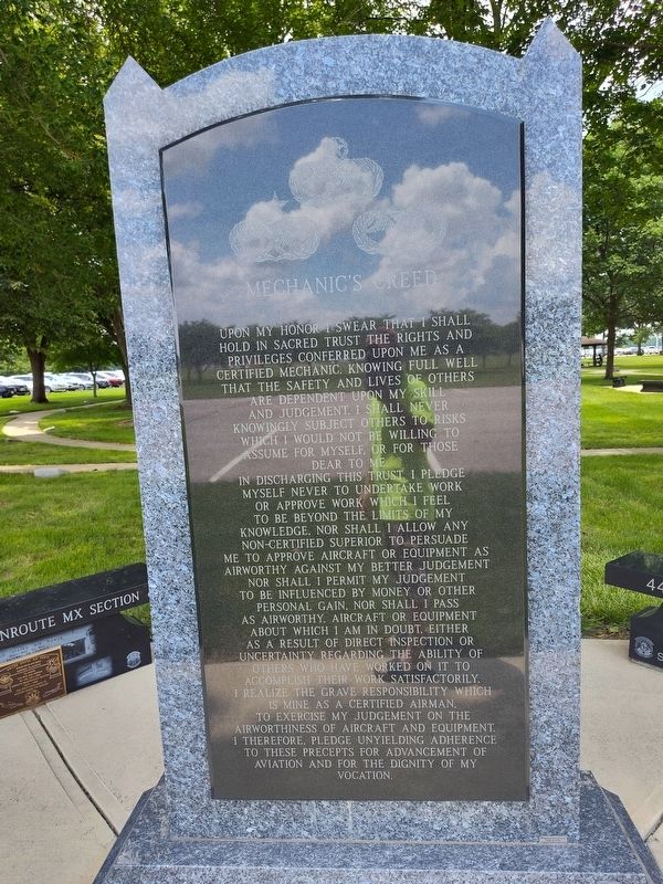 Aircraft Mechanic's Creed, a War Memorial
