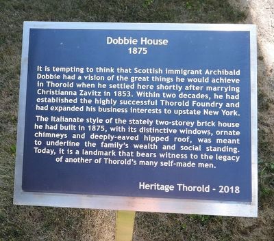Dobbie House 1875 Historical Marker