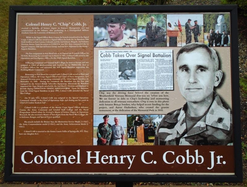 Colonel Henry C. Cobb Jr. Historical Marker