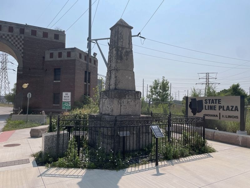 Illinois-Indiana Boundary Marker Historical Marker