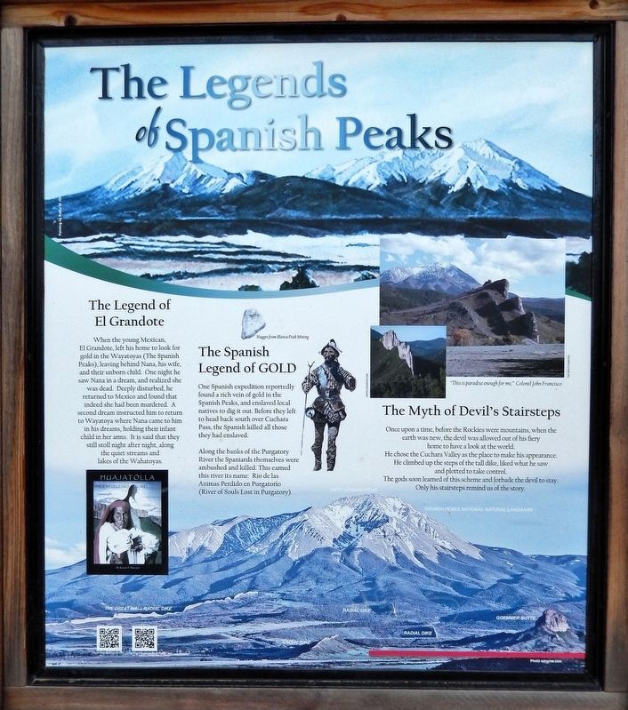 The Legends of Spanish Peaks Historical Marker