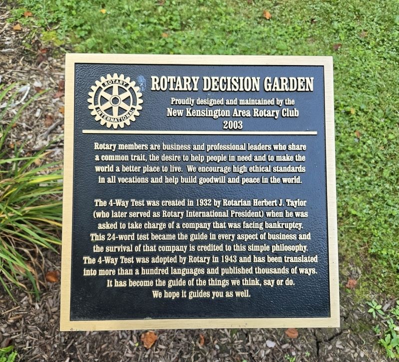 Rotary Decision Garden Historical Marker