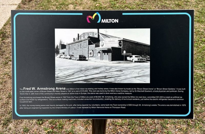 The Fred W. Armstrong Arena Historical Marker