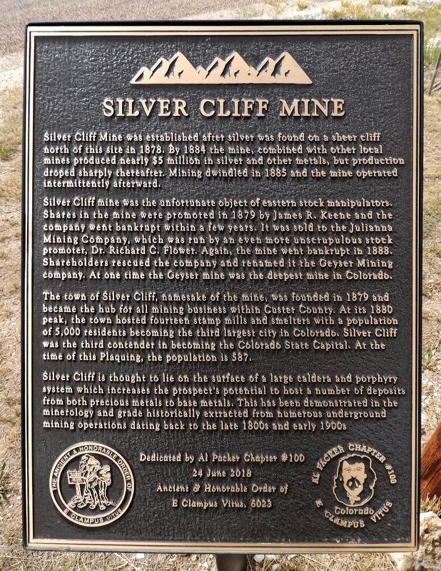 Silver Cliff Mine Historical Marker