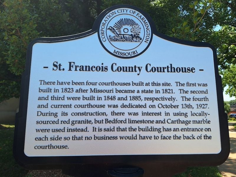 St. Francois County Courthouse Historical Marker
