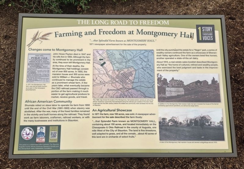 Farming and Freedom at Montgomery Hall Historical Marker