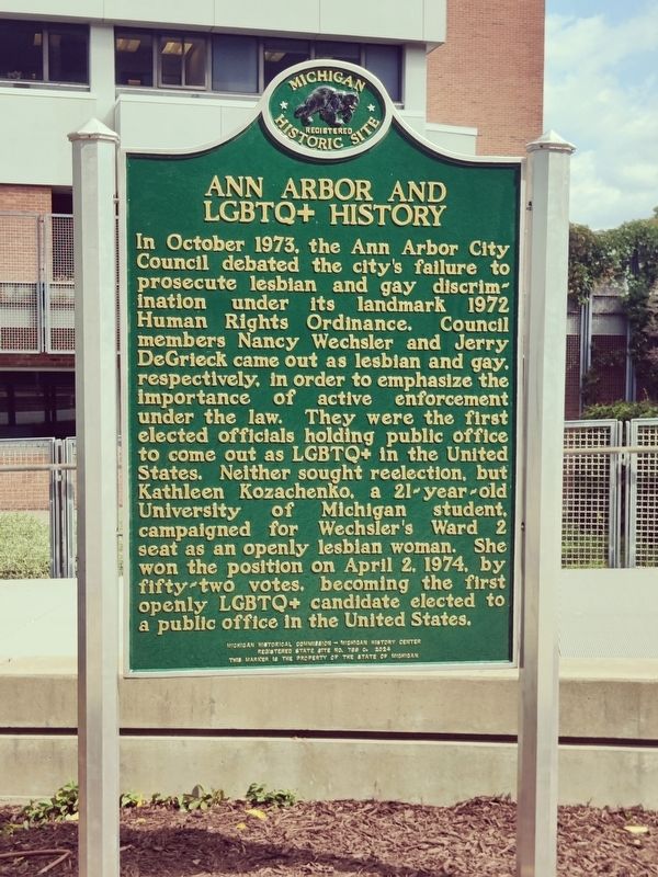 Ann Arbor and LGBTQ+ History / Ann Arbor and Human Rights Historical Marker