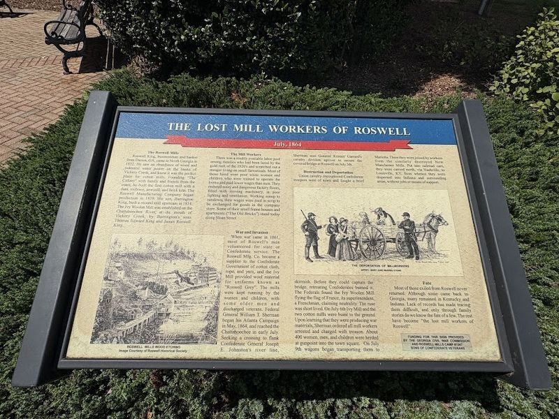 The Lost Mill Workers Of Roswell Historical Marker