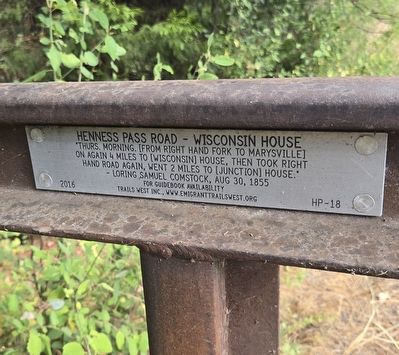 Henness Pass Road – Wisconsin House Historical Marker
