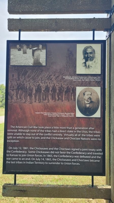 Chickasaw and Choctaw Nations during the Civil War Historical Marker
