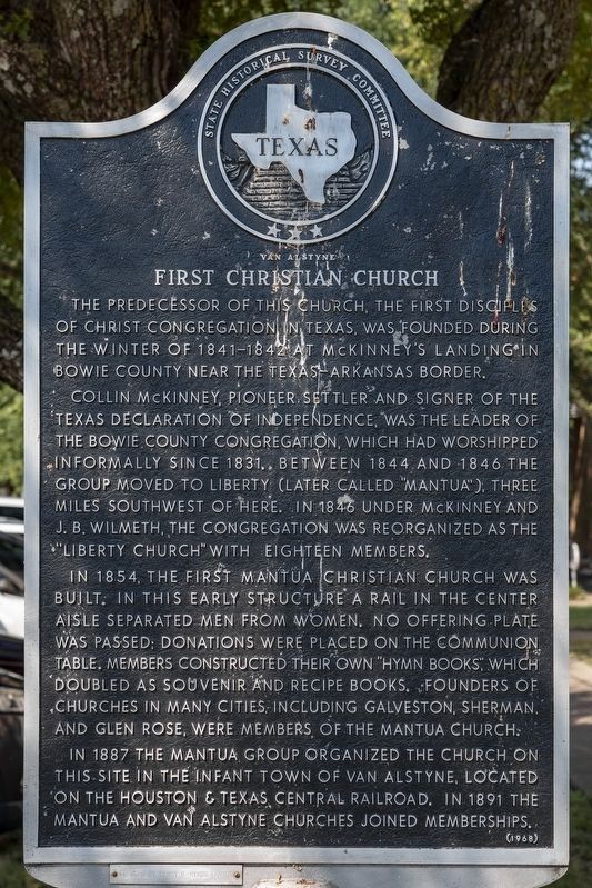 First Christian Church of Van Alstyne Historical Marker