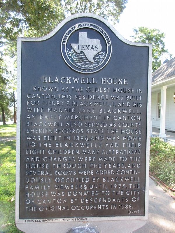 Blackwell House Historical Marker
