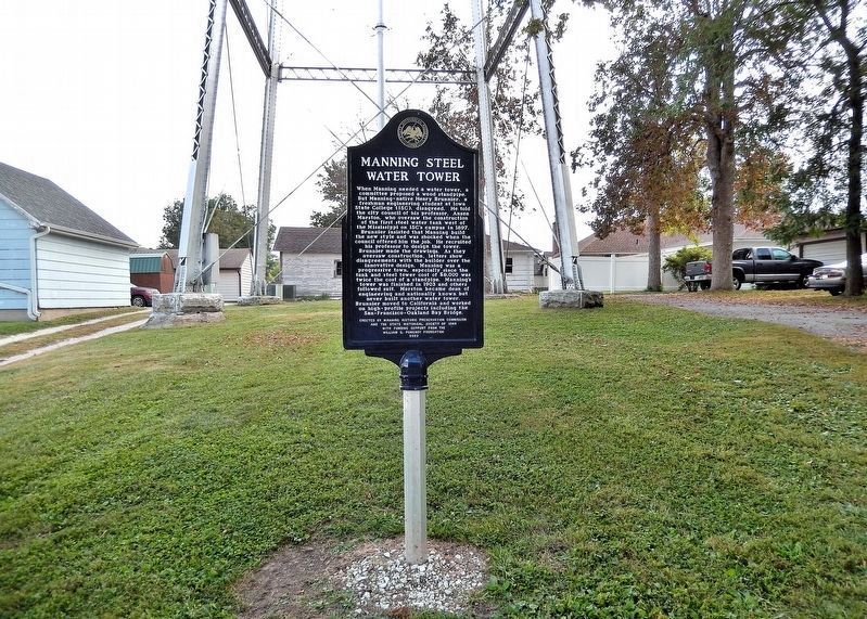 Manning Steel Water Tower Historical Marker