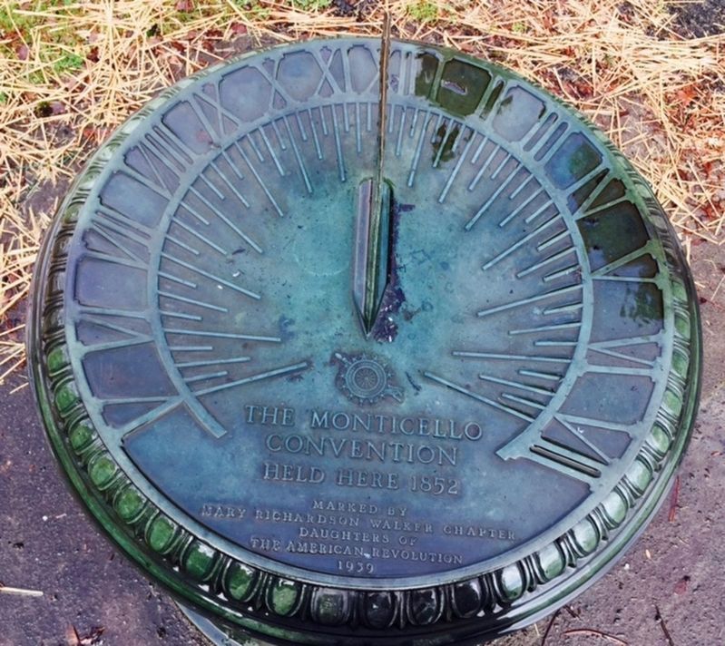 The Monticello Convention held here, 1852 Historical Marker