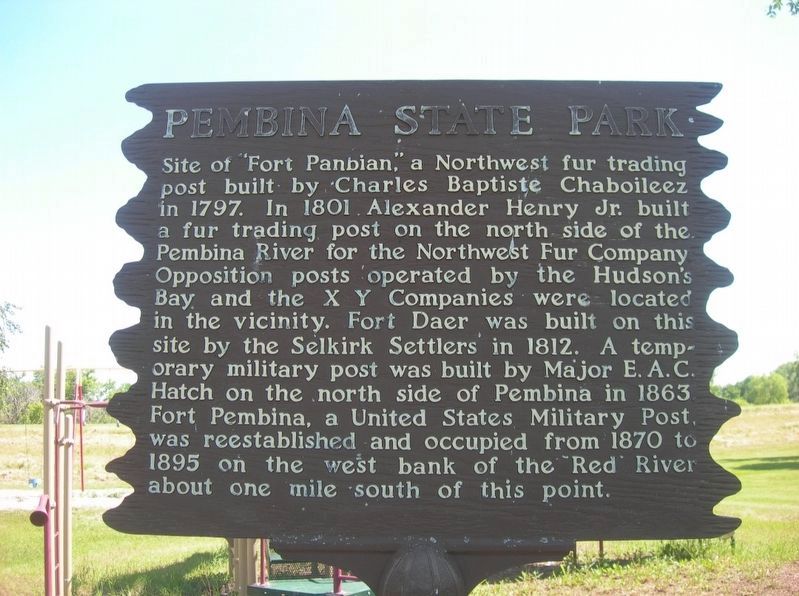 Pembina State Park Historical Marker