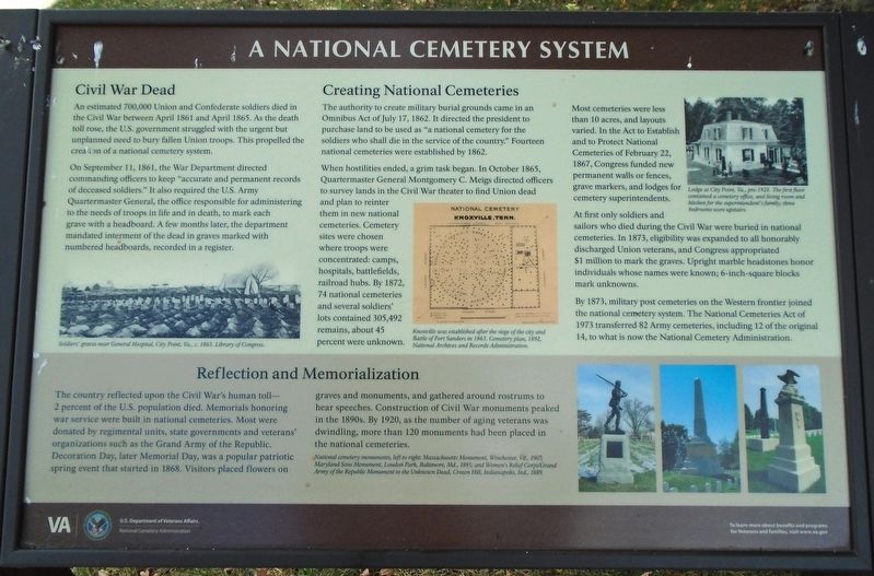 A National Cemetery System Historical Marker