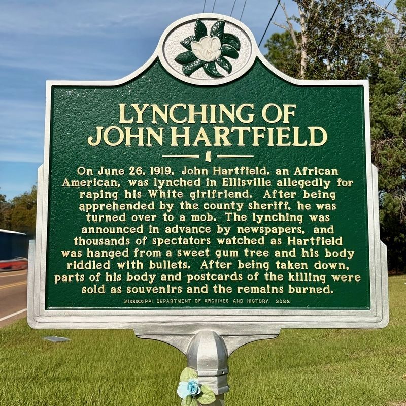 Lynching of John Hartfield Historical Marker